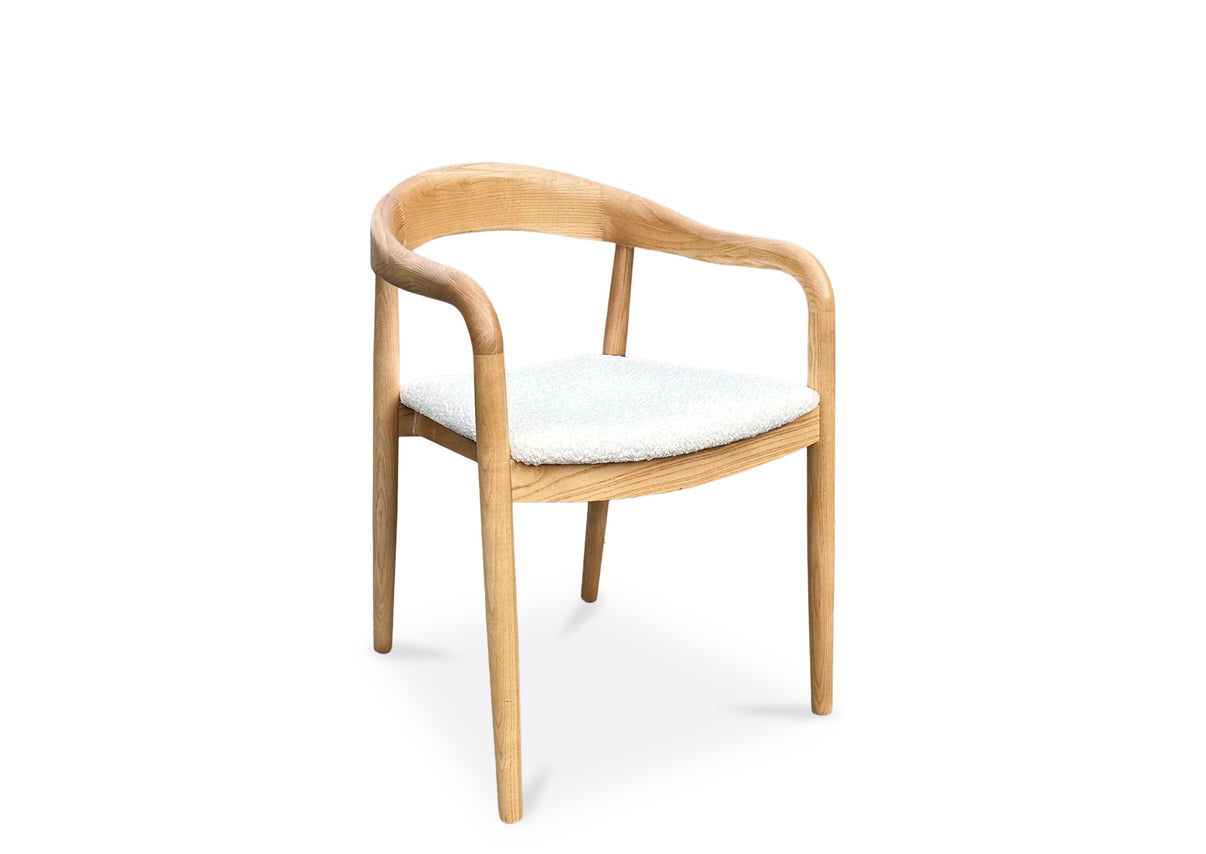 Affinity Dining Chair - White Bouclé – Brisbane Furniture