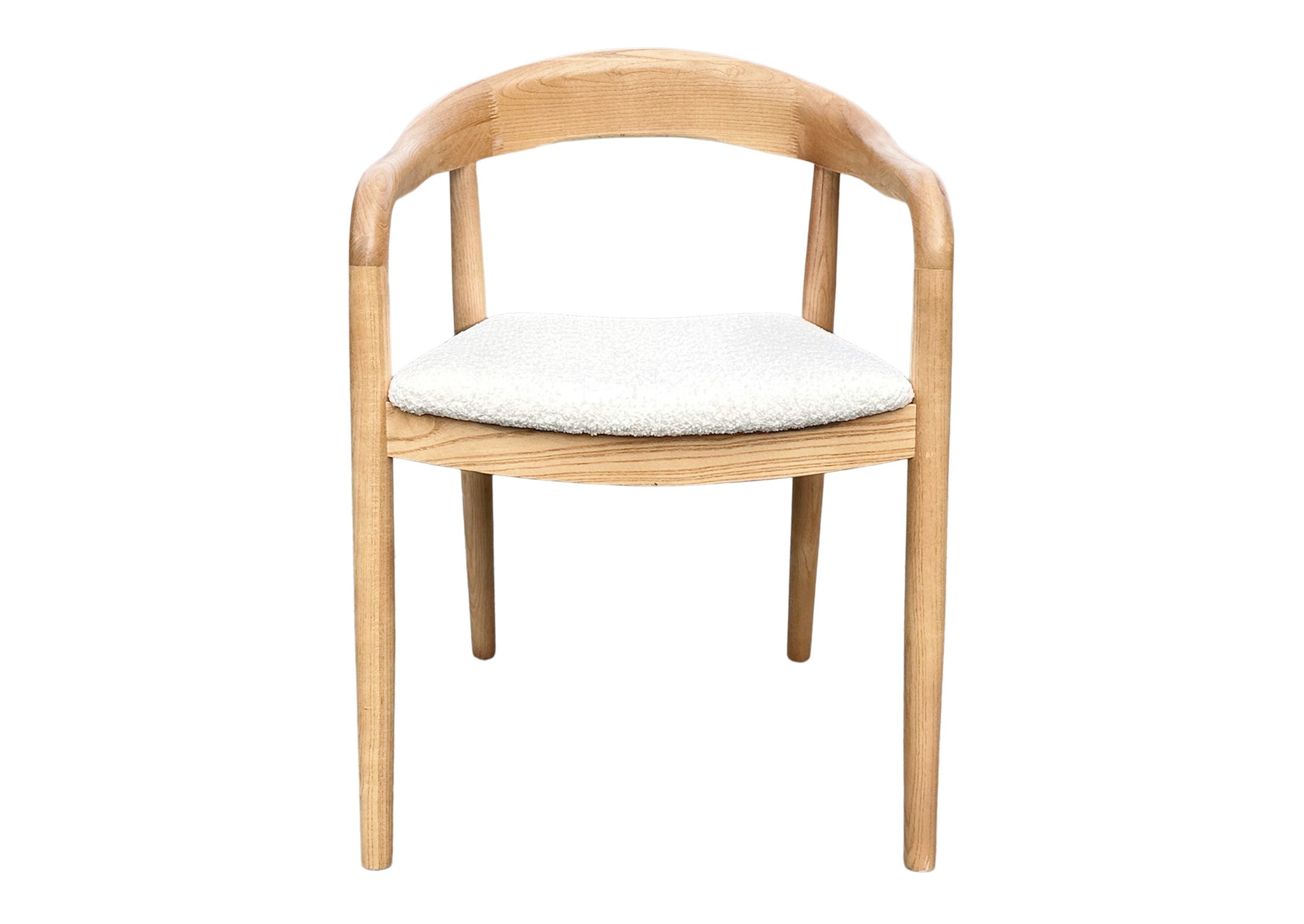 Affinity Dining Chair - Oak (White Bouclé) – Brisbane Furniture