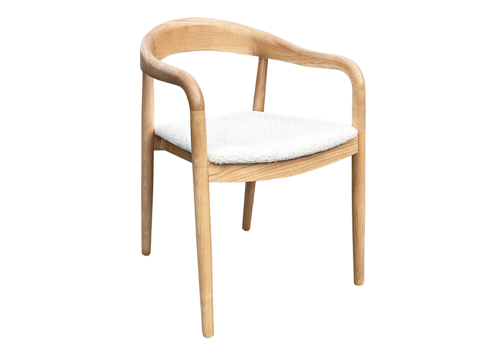 Affinity Dining Chair - White Bouclé – Brisbane Furniture