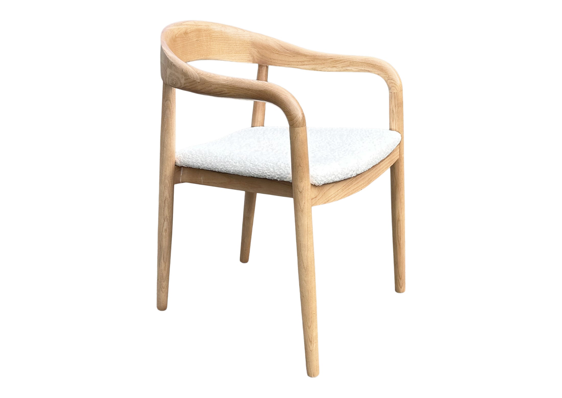 Affinity Dining Chair - Oak (White Bouclé) – Brisbane Furniture