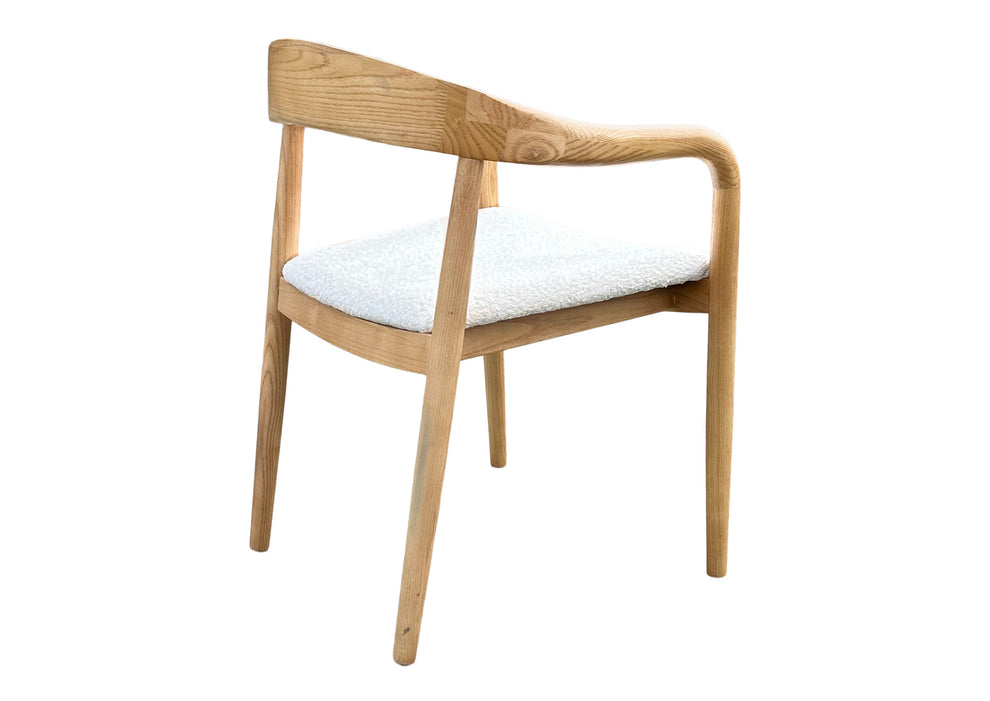 Affinity Dining Chair - White Bouclé – Brisbane Furniture