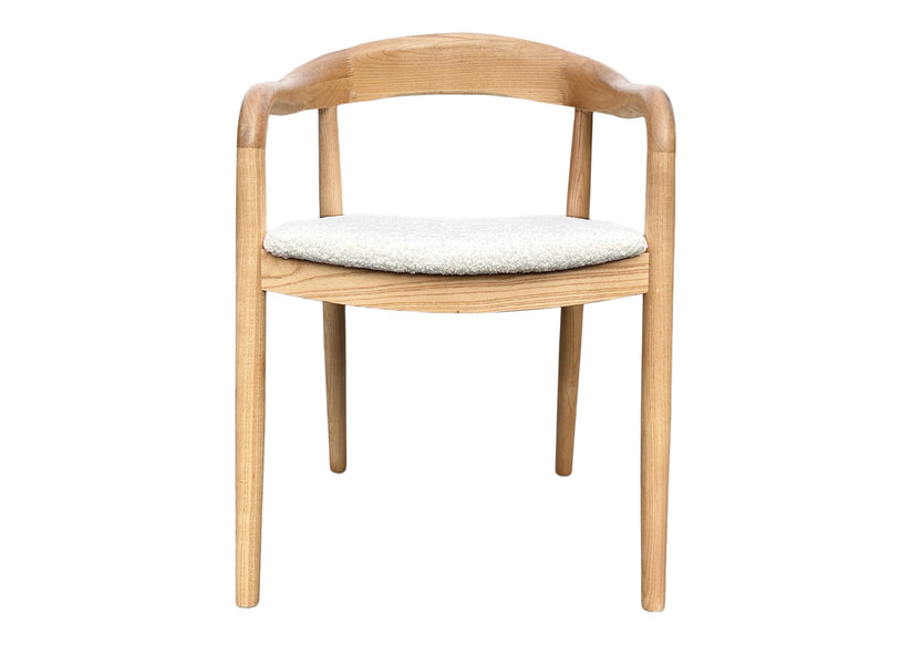 Affinity Dining Chair - White Bouclé – Brisbane Furniture