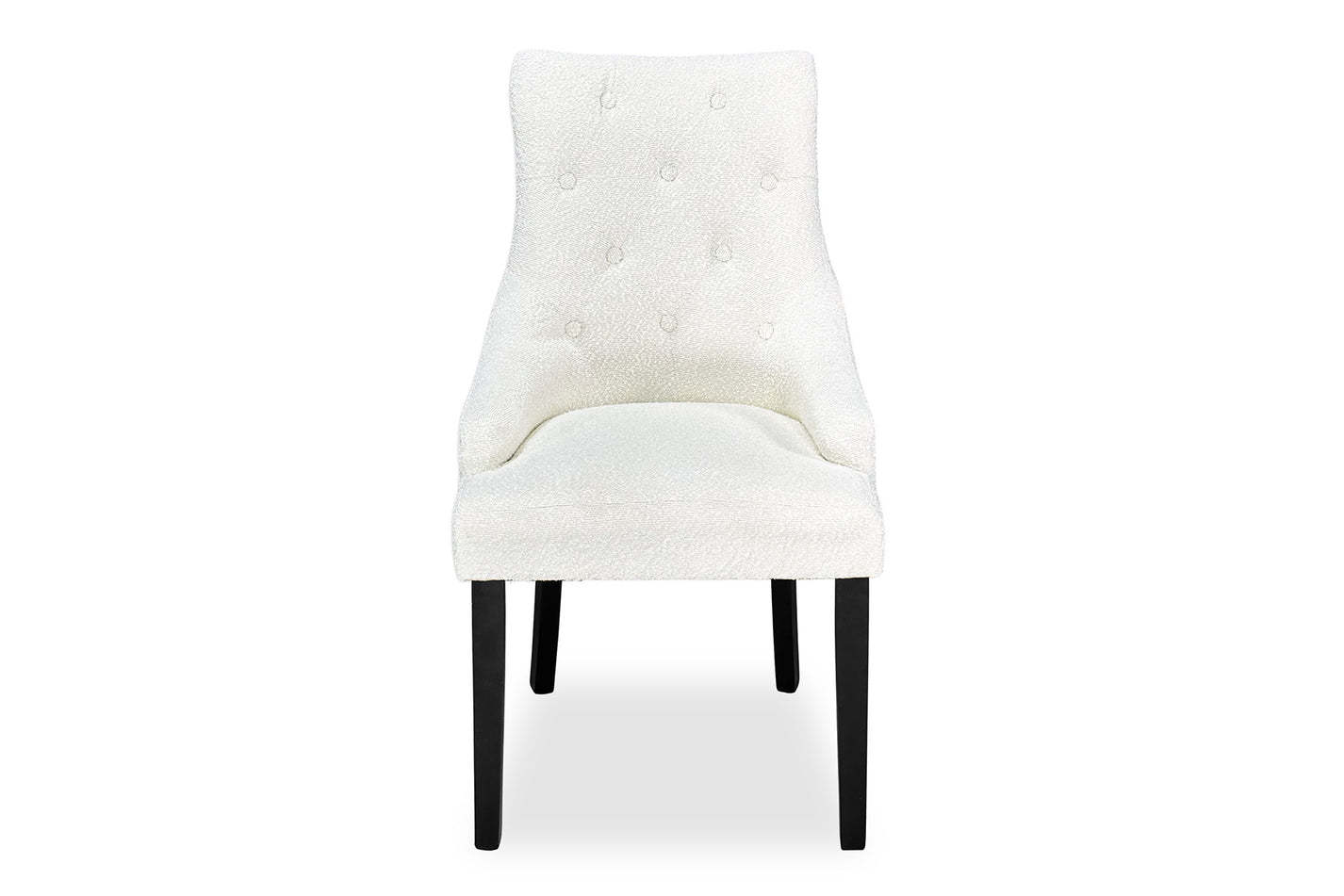 Scoop Back Chair - White Bouclé (Black Legs) – Brisbane Furniture