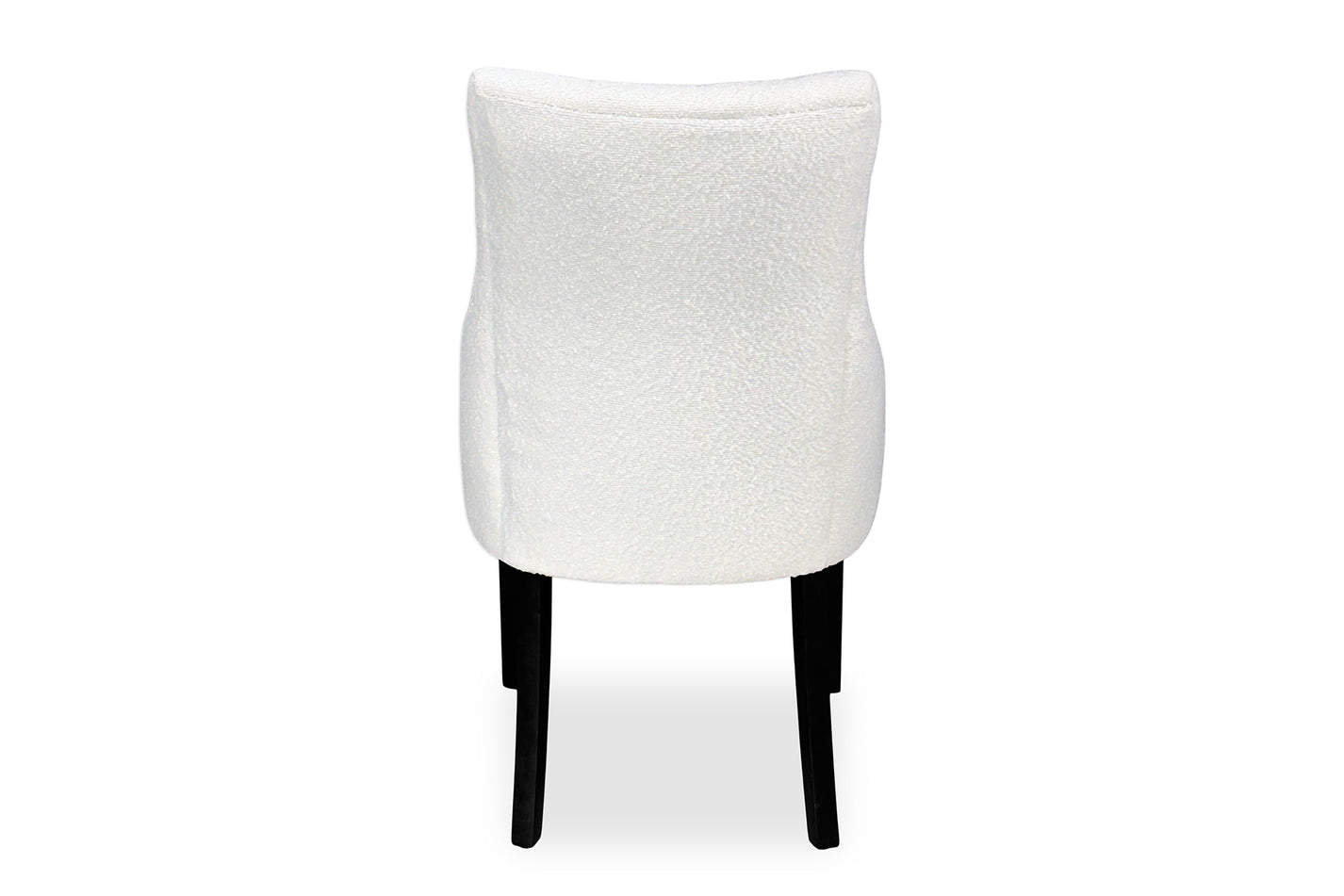 Scoop Back Chair - White Bouclé (Black Legs) – Brisbane Furniture