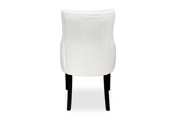 Scoop Back Chair - White Bouclé (Black Legs) – Brisbane Furniture
