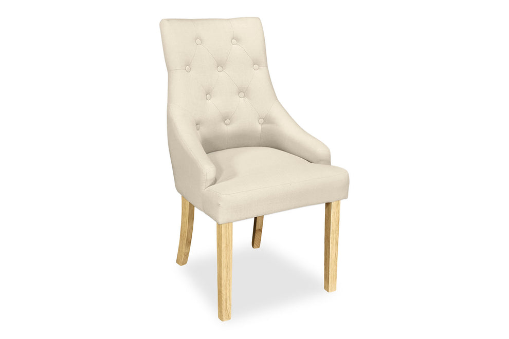 Scoop Back Chair - Natural Linen (Oak Legs) – Brisbane Furniture