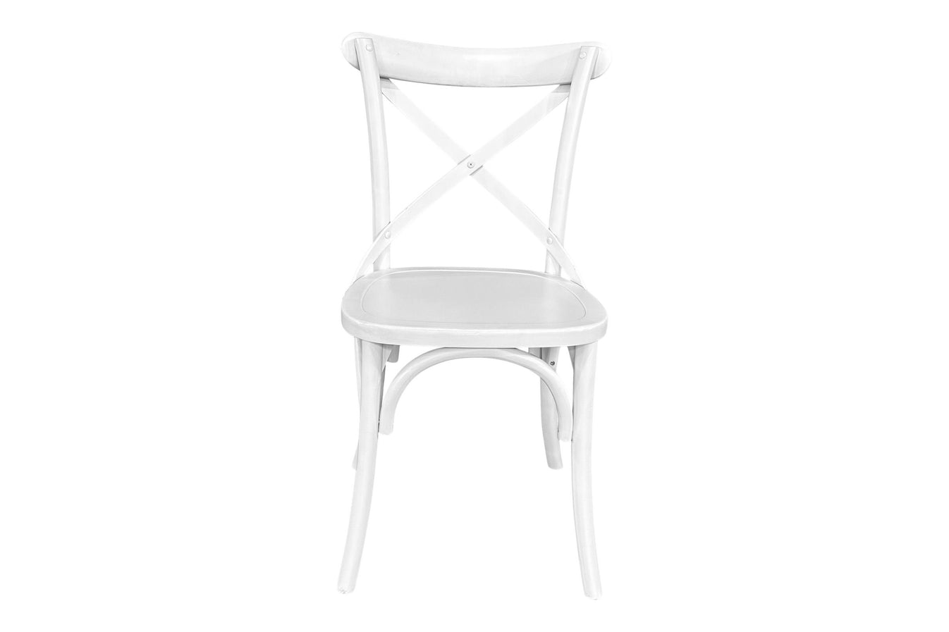 Cross Back Chair - White (Timber Seat) – Brisbane Furniture