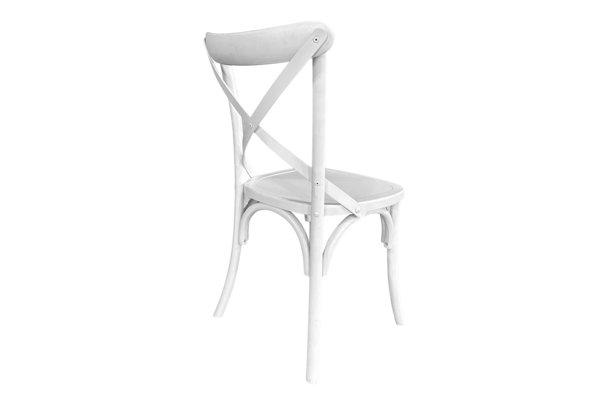 Cross Back Chair - White (Timber Seat) – Brisbane Furniture
