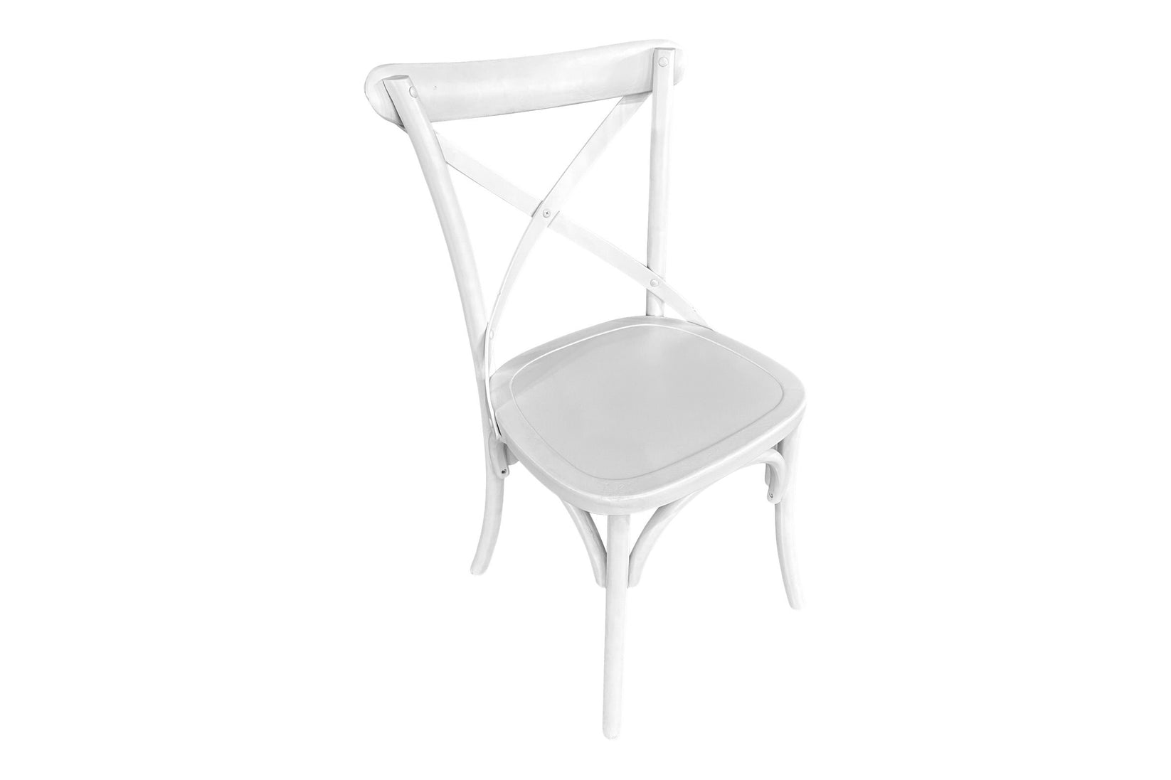 Cross Back Chair - White (Timber Seat) – Brisbane Furniture