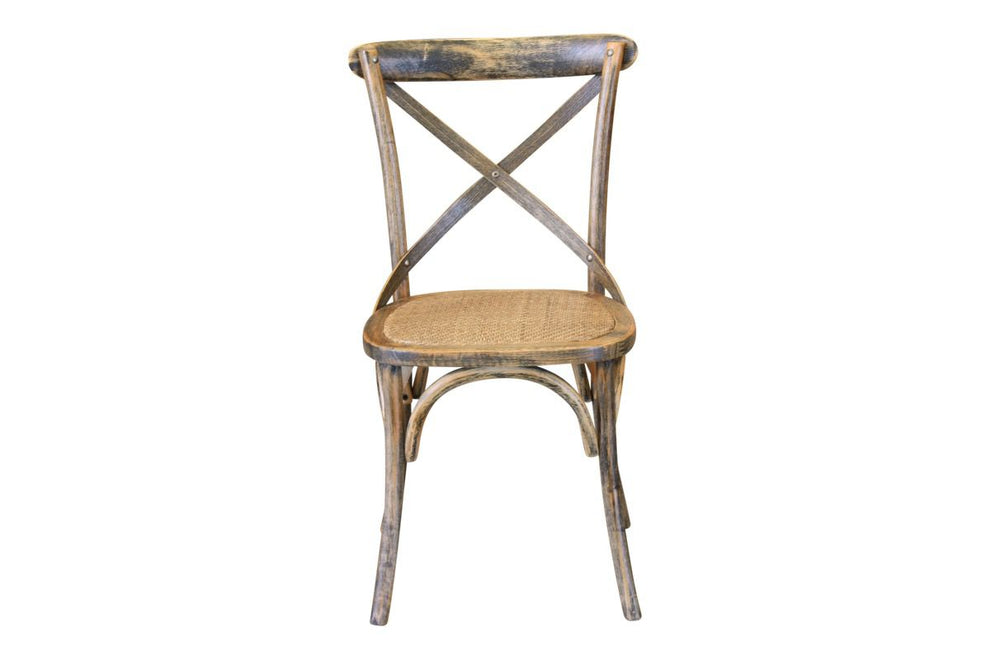 Cross Back Chair - Rustic Mango Wood – Brisbane Furniture