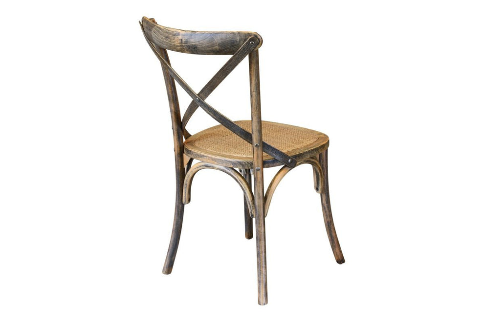 Cross Back Chair - Rustic Mango Wood – Brisbane Furniture