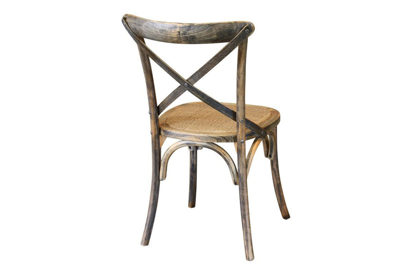 Cross Back Chair - Rustic Mango Wood – Brisbane Furniture