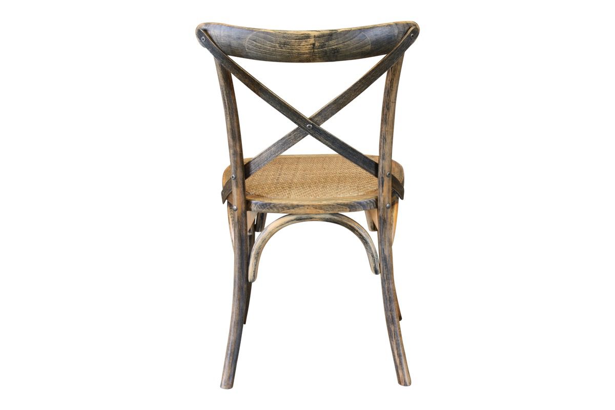Cross Back Chair - Rustic Mango Wood – Brisbane Furniture