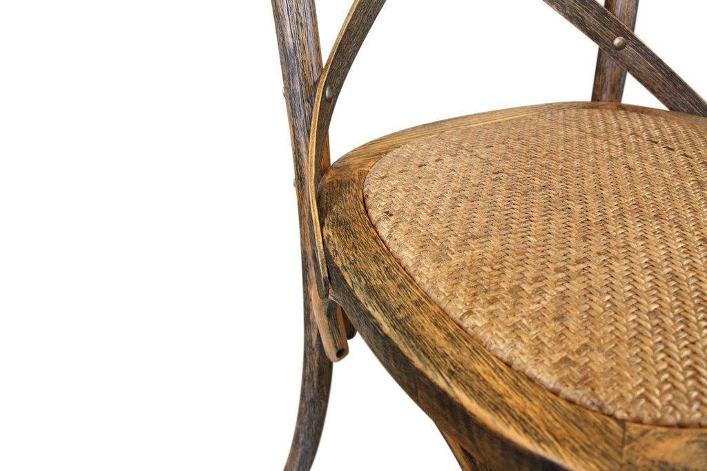 Cross Back Chair - Rustic Mango Wood | Brisbane Furniture
