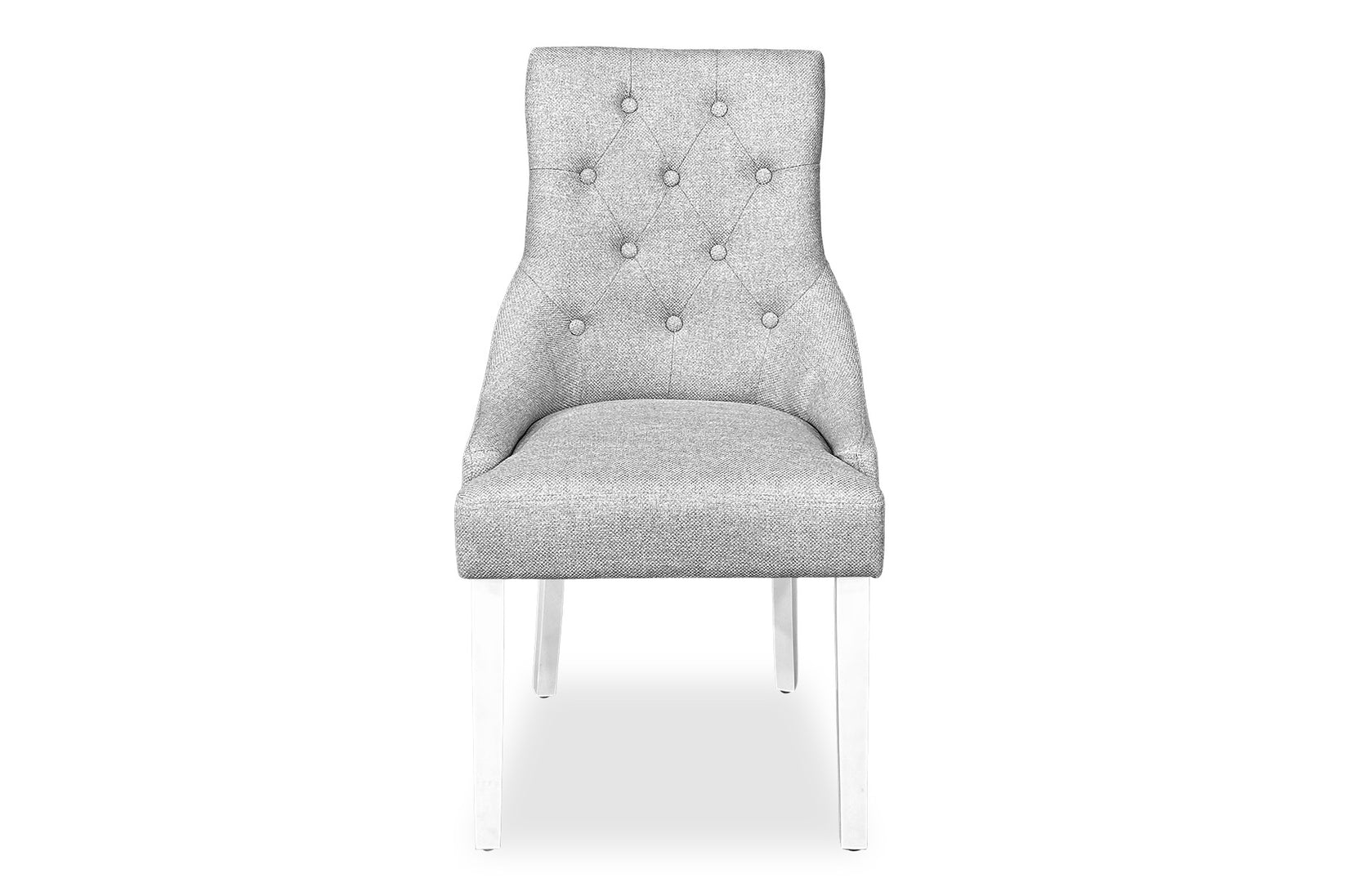 Scoop Back Chair - Light Grey (White Legs) – Brisbane Furniture