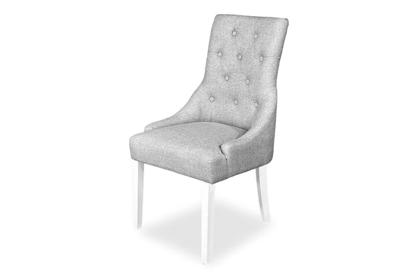 Scoop Back Chair - Light Grey (White Legs) – Brisbane Furniture