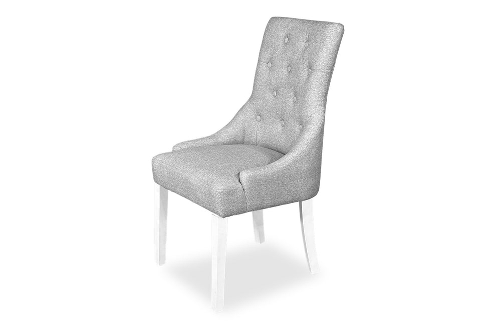 Scoop Back Chair - Light Grey (White Legs) – Brisbane Furniture