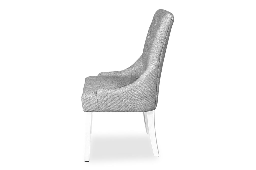 White Scoop Back Chair - Light Grey | Brisbane Furniture