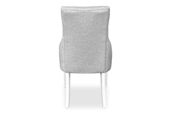 Scoop Back Chair - Light Grey (White Legs) – Brisbane Furniture